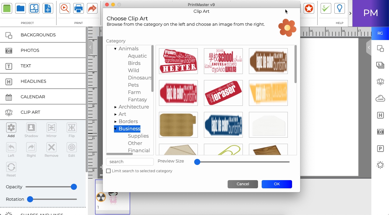 Clip Art - PrintMaster v9 Userguide